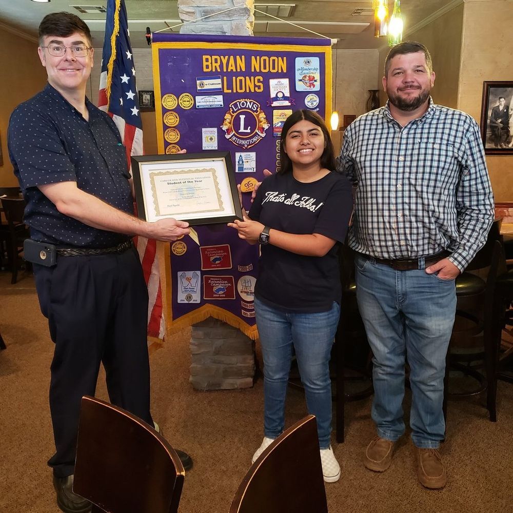 The Bryan Noon Lions Club CTE Student of the Year | Rudder High School